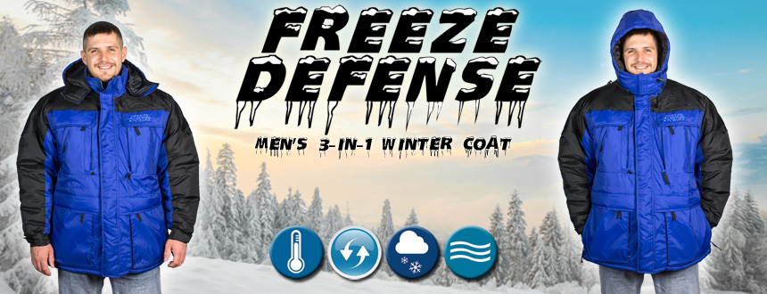 Freeze Defense Winter Coat Features | Freeze Defense Men's 3-in-1 ...